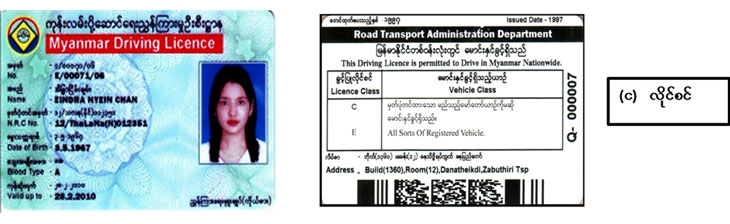 လိုင်စင် အမျိုးအစားနှင့်သက်တမ်းများ | Road Transportation ...